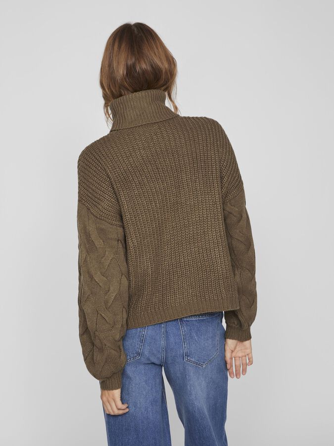 RULLEKRAVE STRIKTRØJE (Brown) | Vila® Official Online Shop