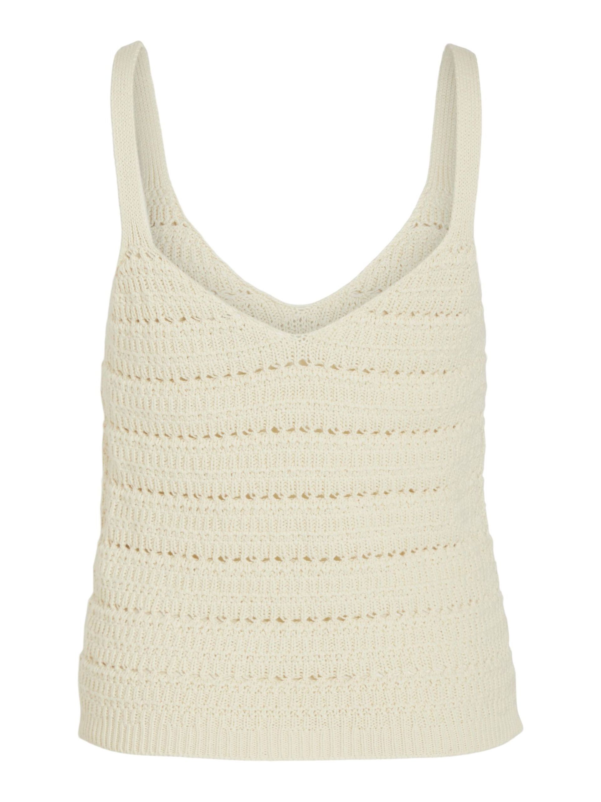 GEBREID MOUWLOZE TOP (Beige) | Vila® Officiële Online Shop