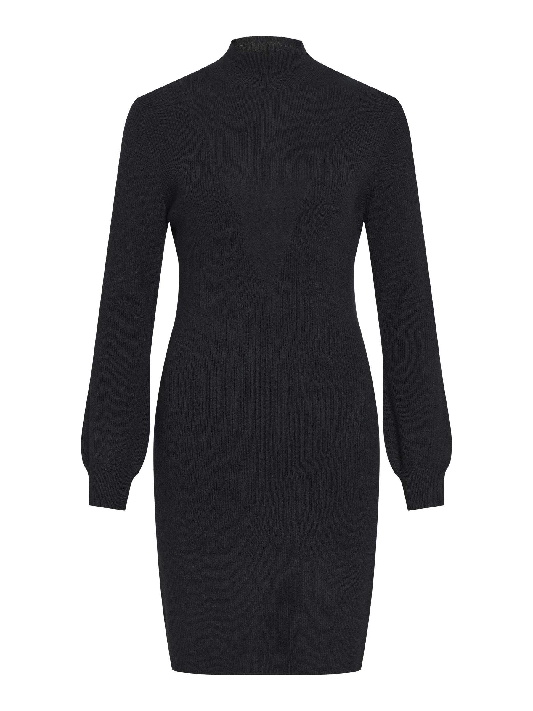 COL MONTANT ROBE EN MAILLE | Noir | VILA®