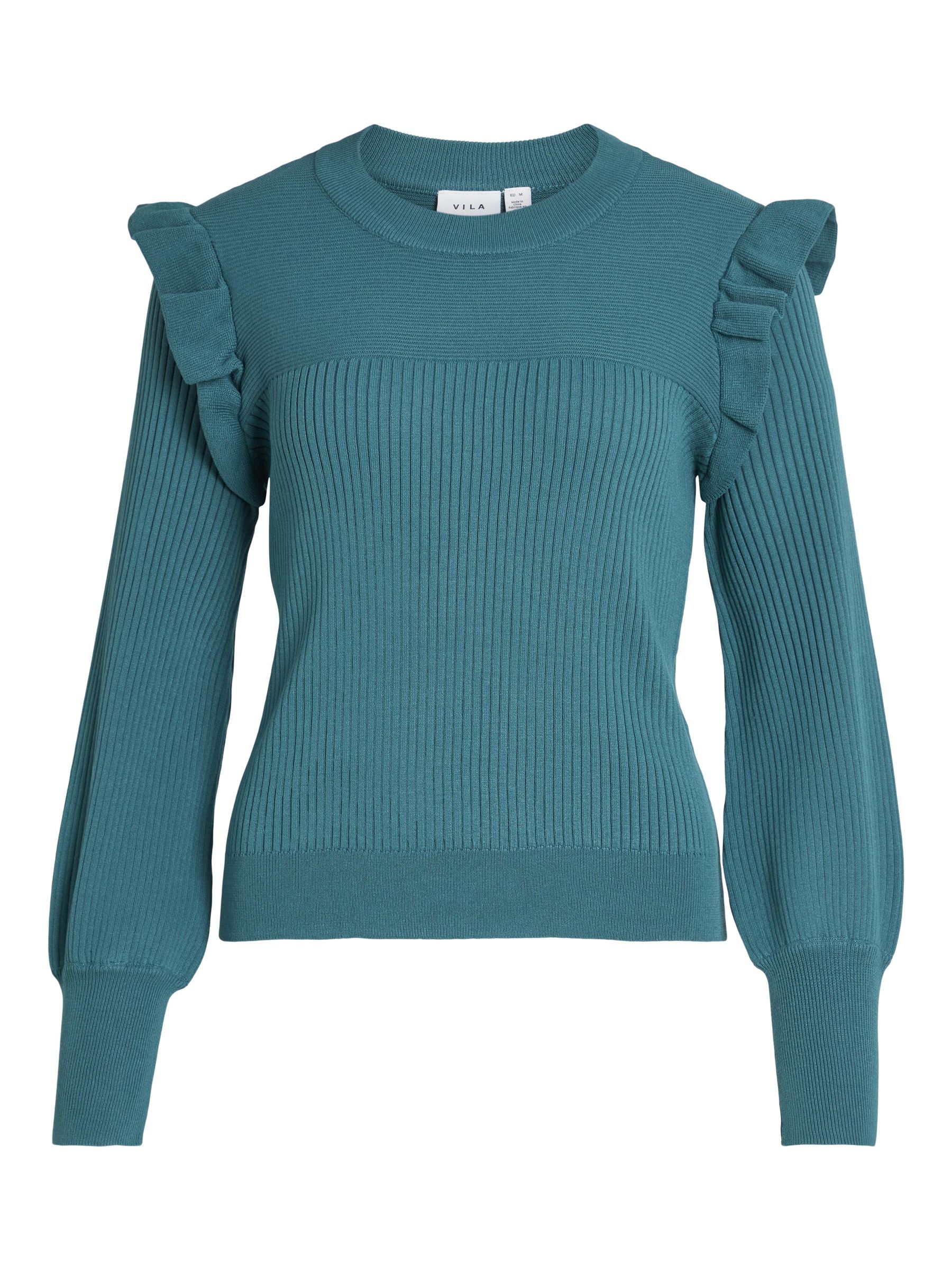 DETTAGLIO VOLANT PULLOVER A MAGLIA (Green) | Vila® Shop ufficiale