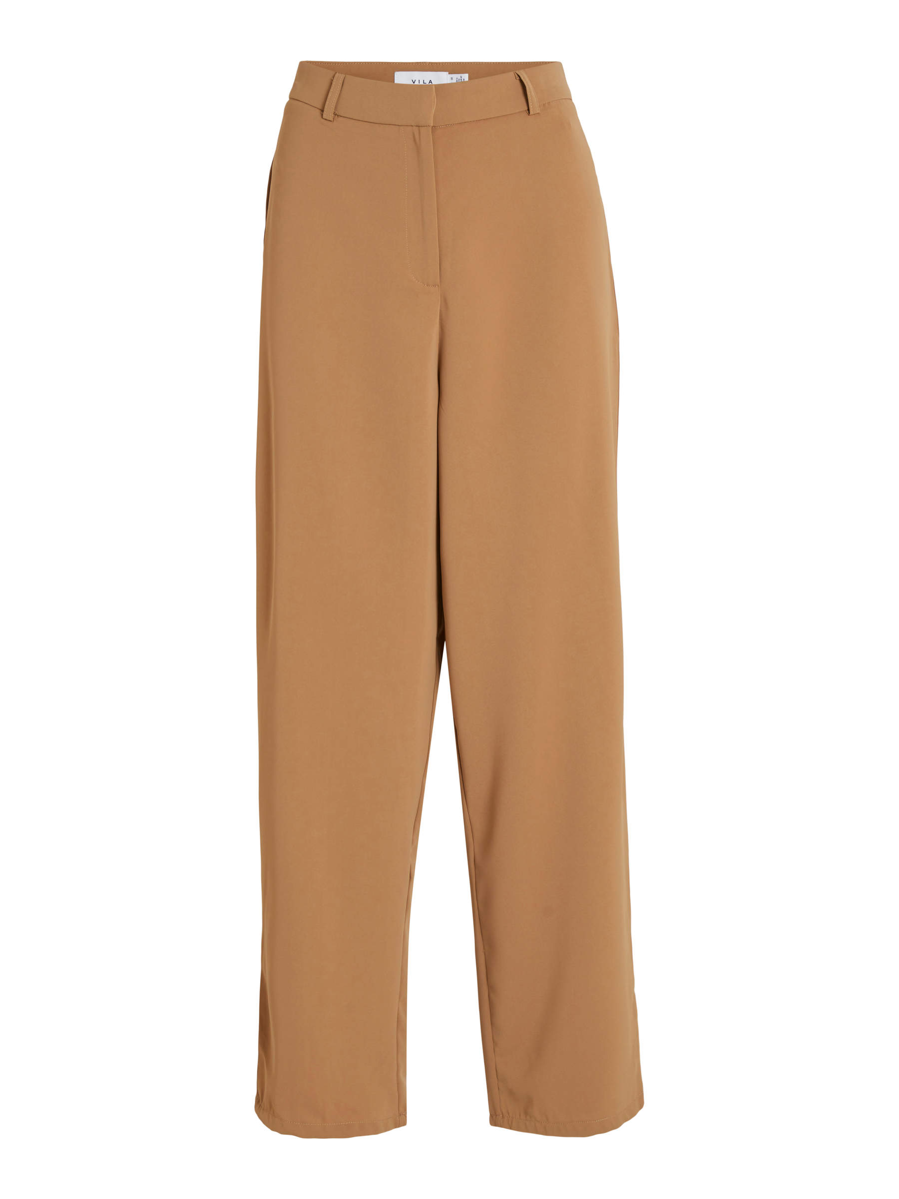 STRAIGHT HIGH WAISTED TROUSERS (Brown) | Vila® Official Online Shop