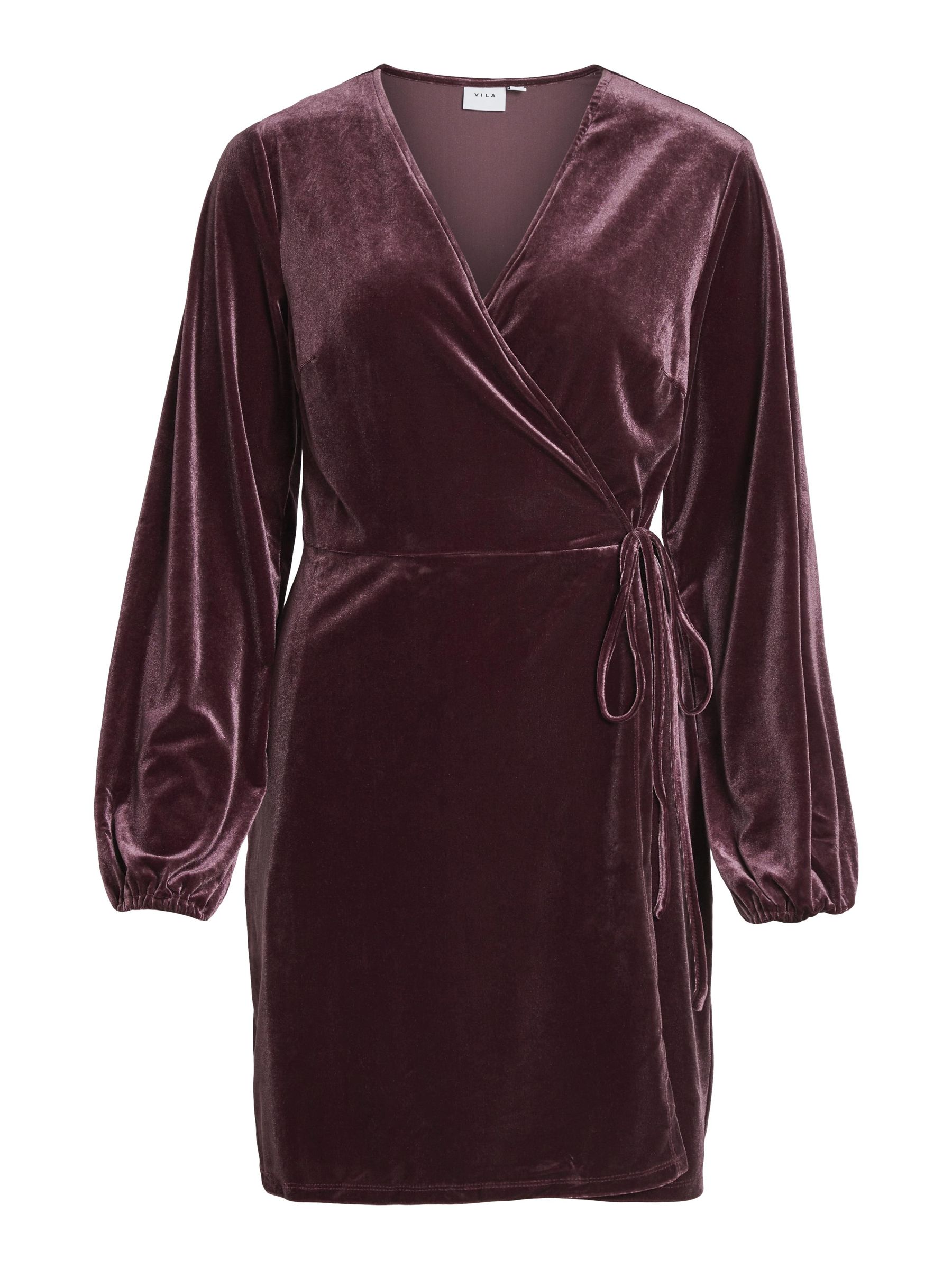 KURZES VELOURS WICKELKLEID | Rot | VILA®