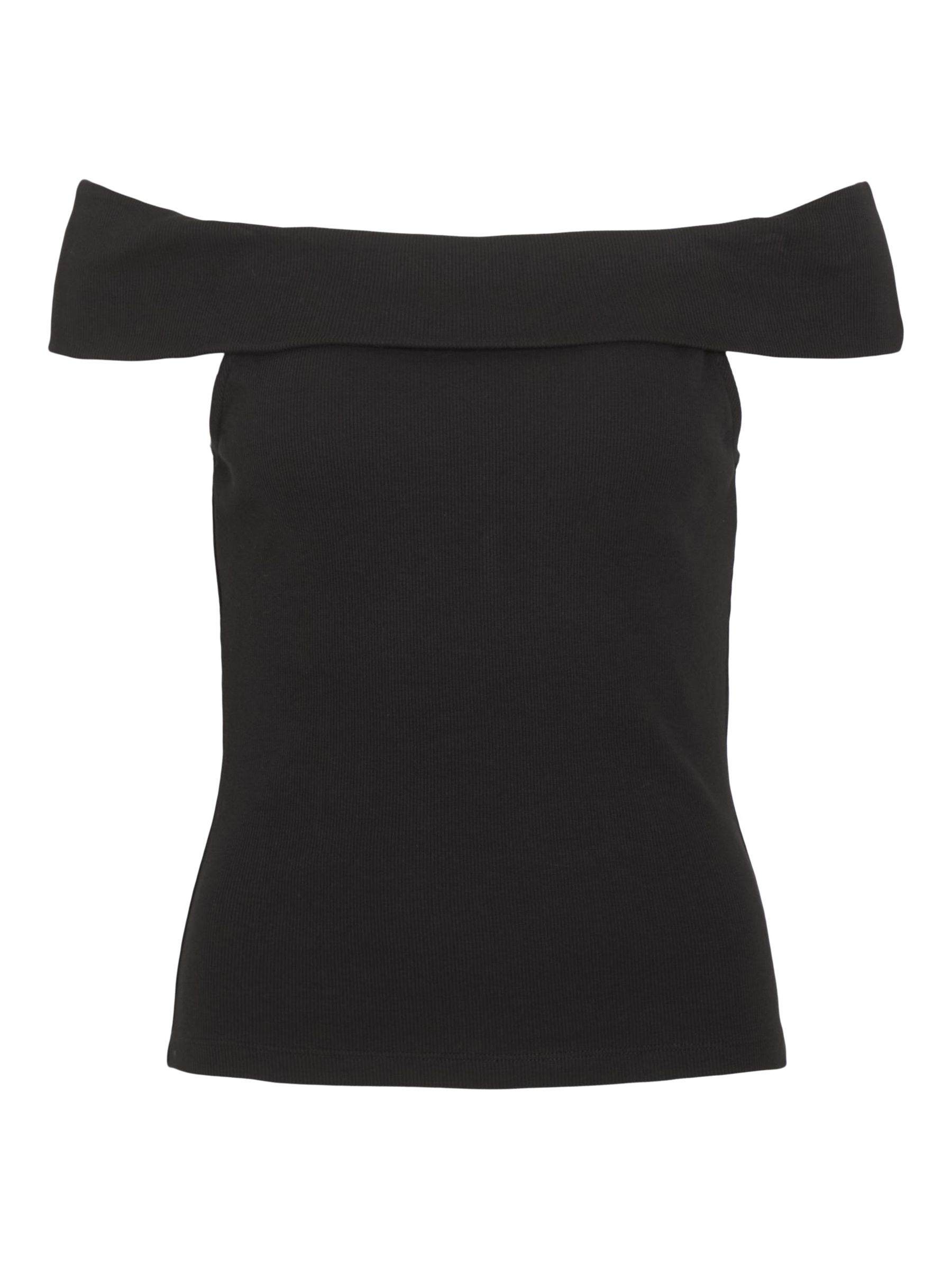 BASIC OFF-SHOULDER TOP | Black | VILA®